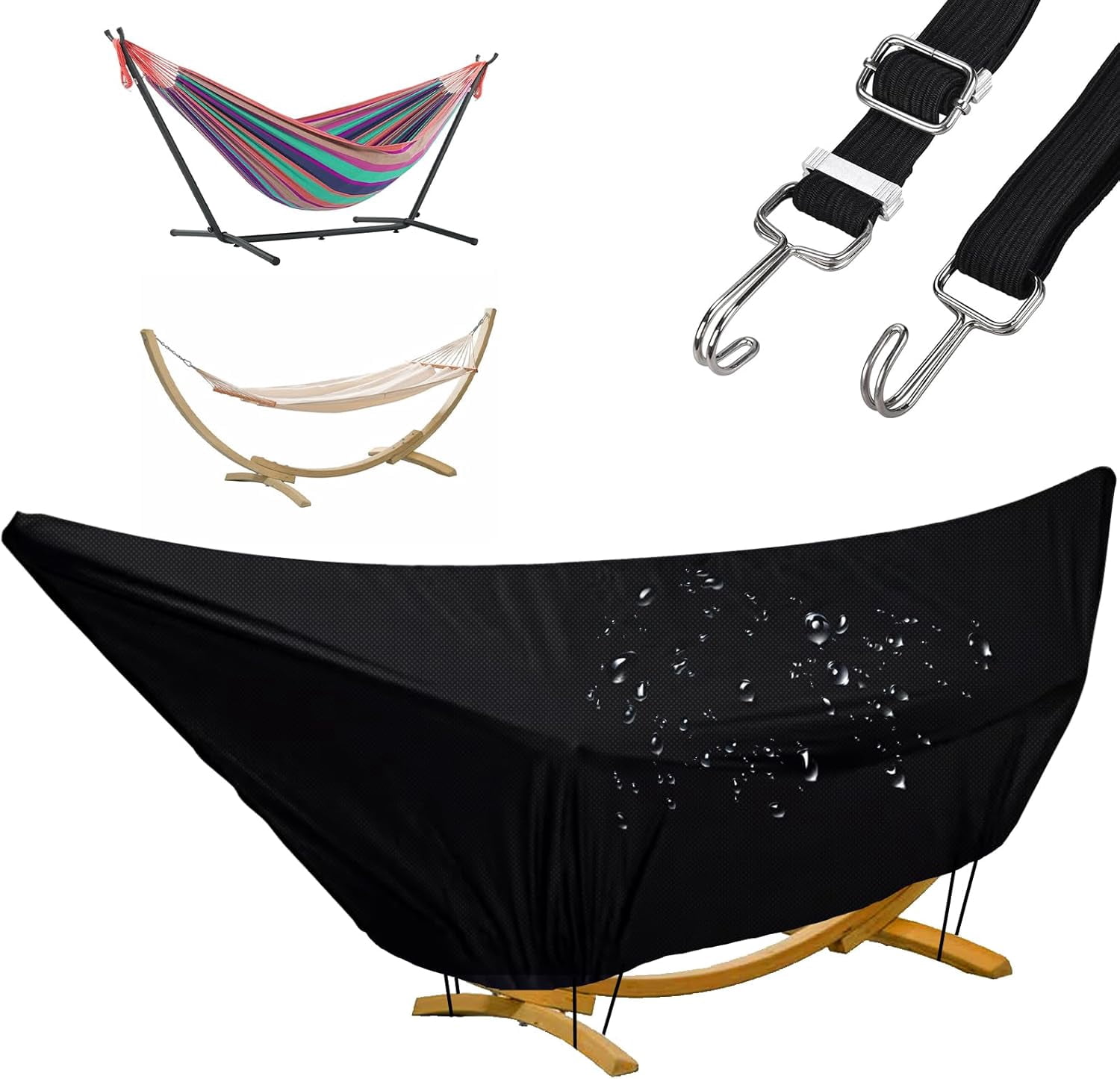 Outdoor Waterproof Hammock Cover for 13-14FT Hammock Stand,with Zip and ...