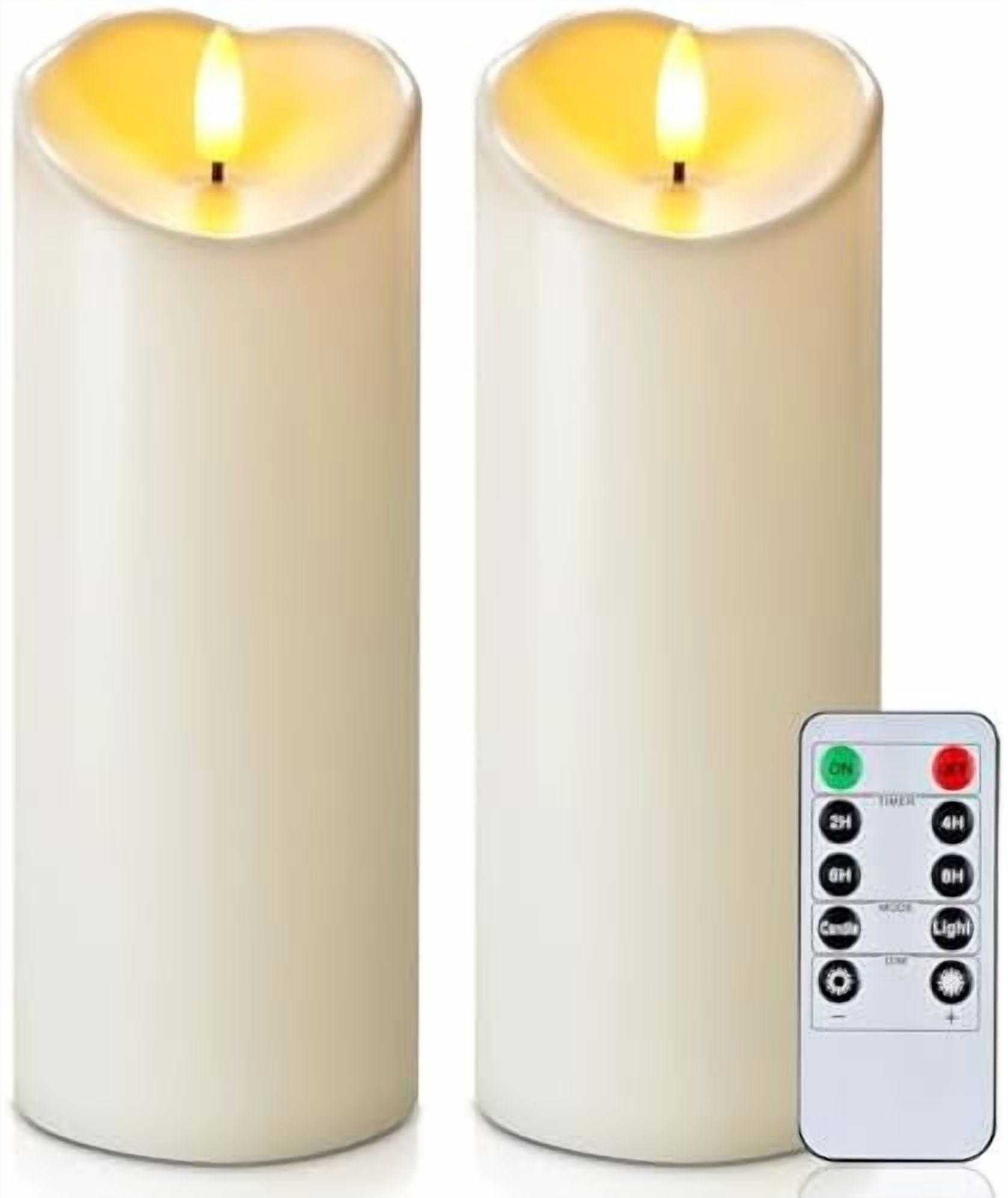 Outdoor Waterproof LED Candles, Battery Operated with Remote and Timers ...