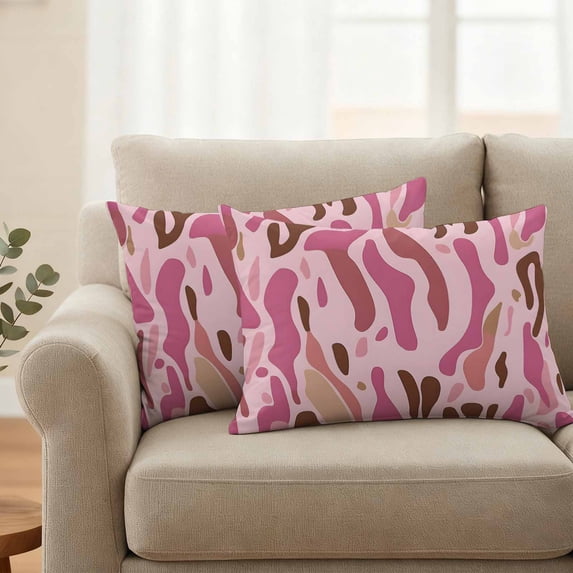 Outdoor Waterproof Pillow Covers Abstract Pink Water Ripple Throw ...