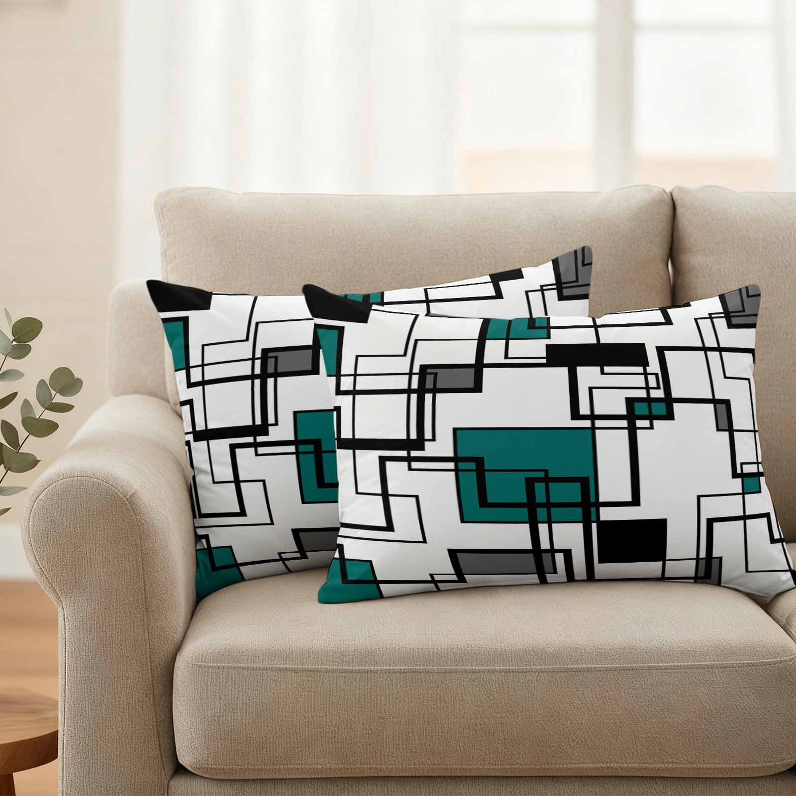 Outdoor Waterproof Pillow Covers Modern Cube Geometric Abstract Art ...