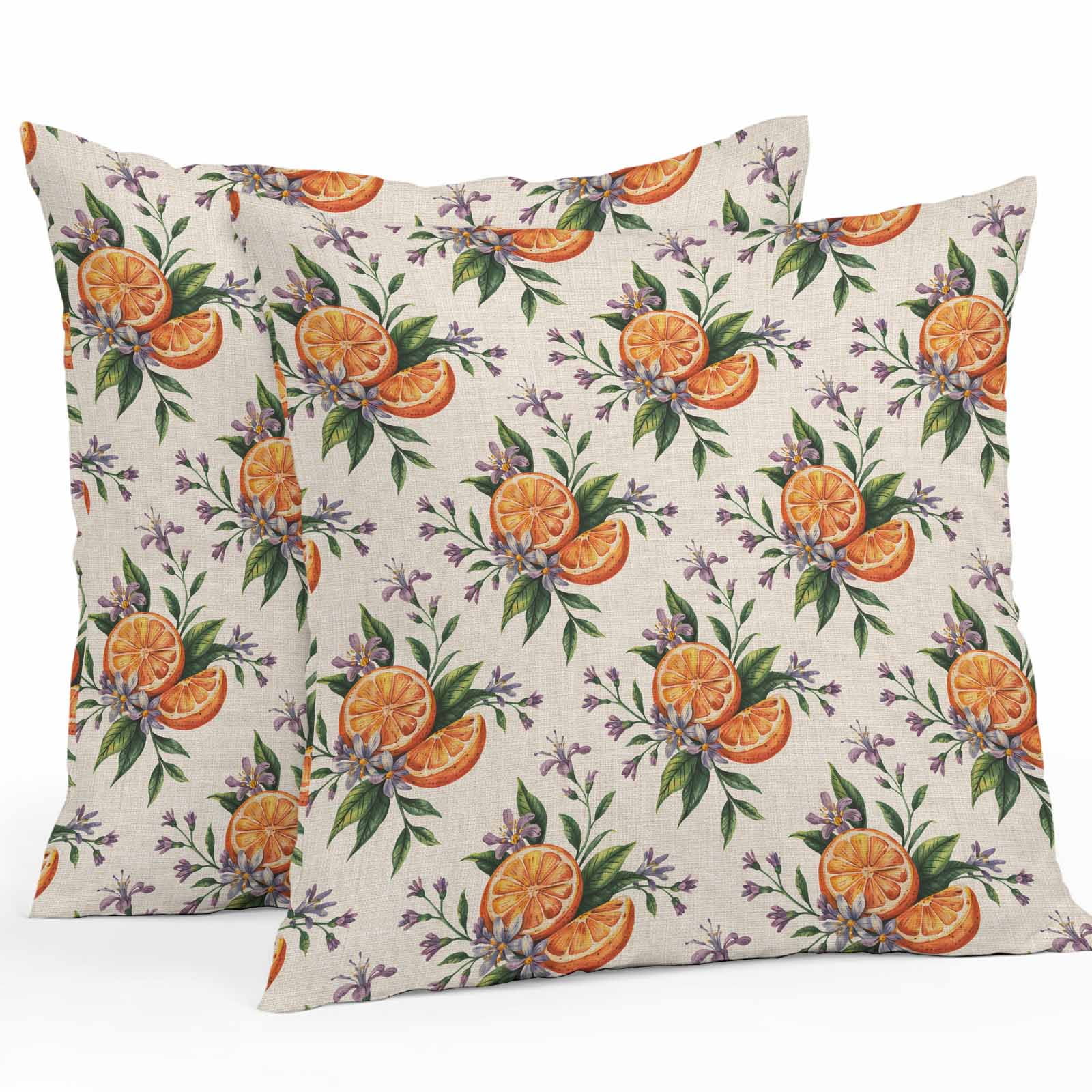 Outdoor Waterproof Pillow Covers Pack of 2, Summer Vintage Lemon ...