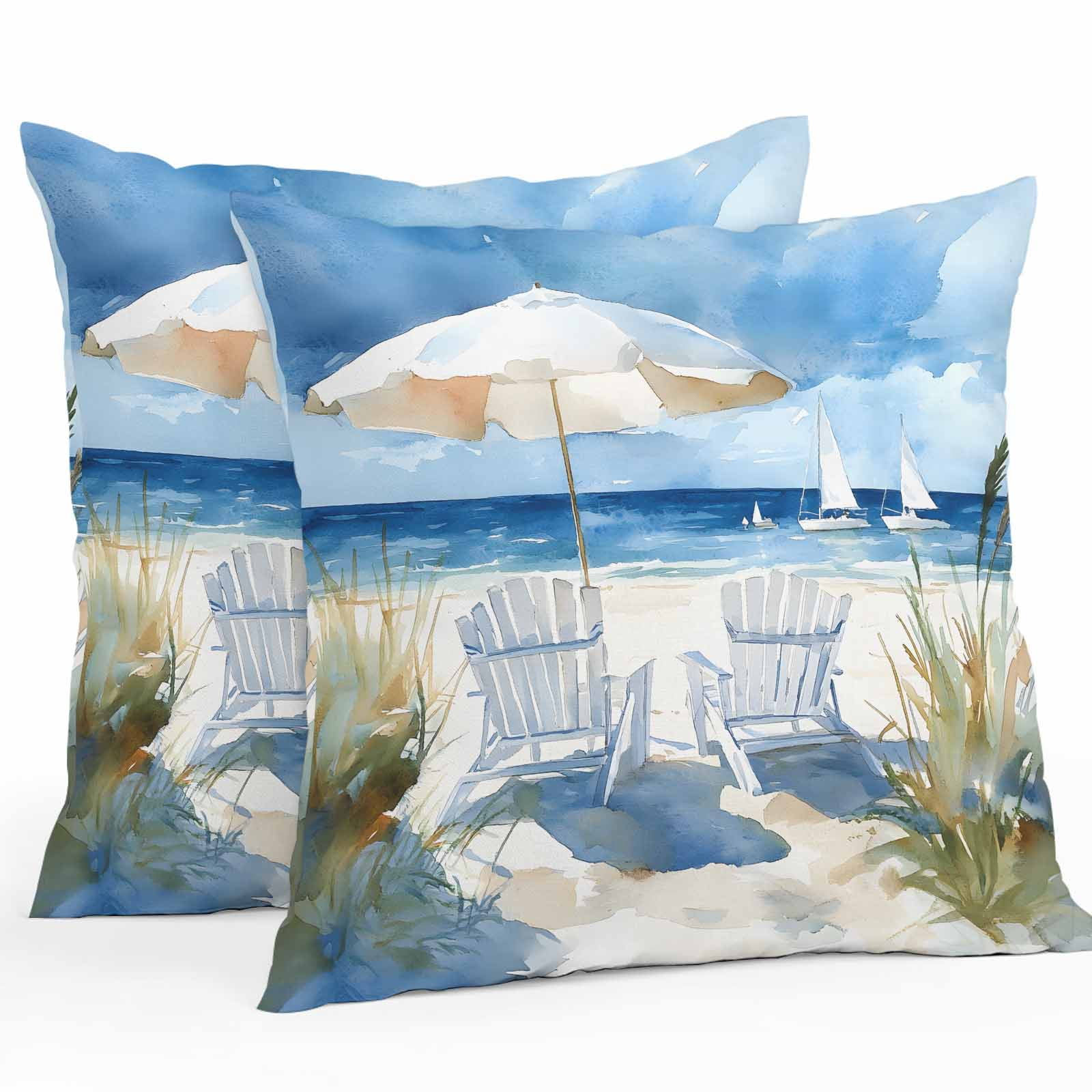 Outdoor Waterproof Pillow Covers Pack of 2, Sun Umbrella Ship ...