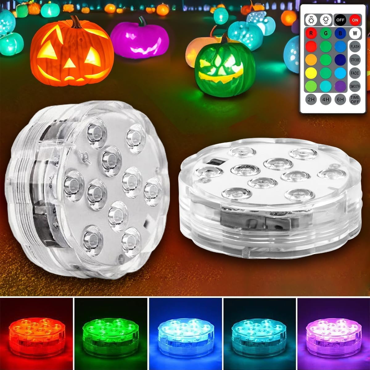 Outdoor Waterproof Pumpkin Lights with Timer, Color Changing RGB Small ...