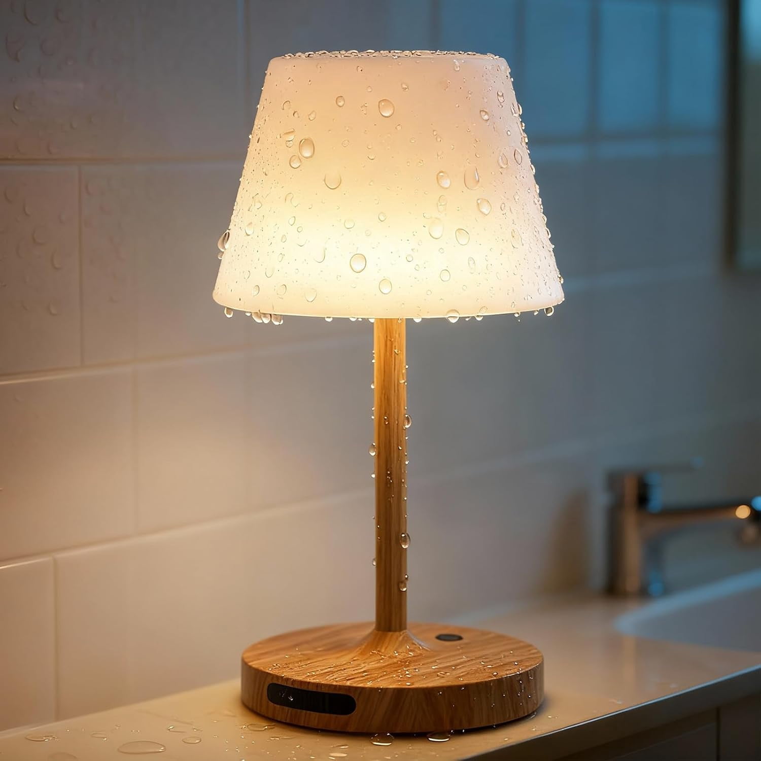 Outdoor Waterproof Shower Lamp, Cordless Rechargeable Table Lamp with ...