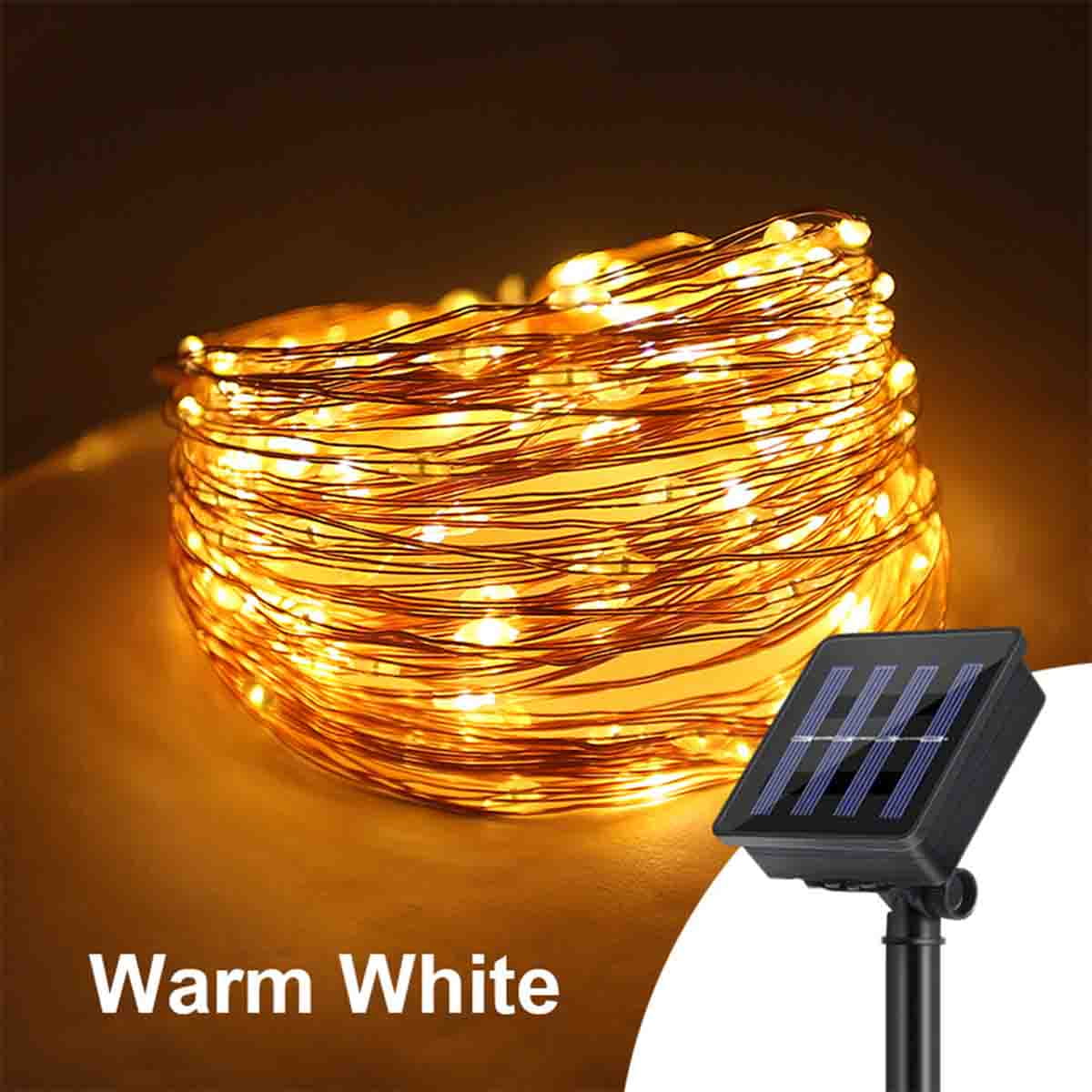Outdoor Waterproof Solar Fairy String Lights, 39ft Long 100 LED Fairy ...