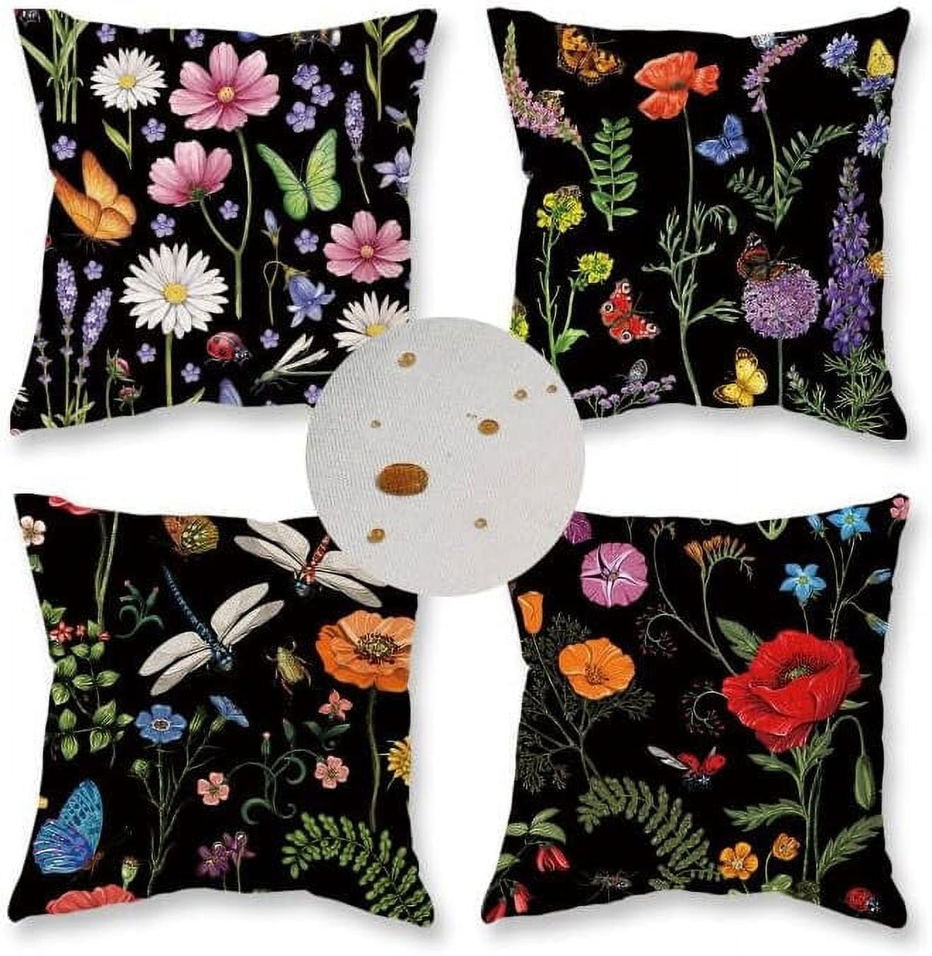 Outdoor Waterproof Spring Summer Pillow Covers 18x18 Inch Set of 4 ...