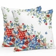 Outdoor Waterproof Throw Pillow Cover 18"x18" Pack of 2 American Flag ...