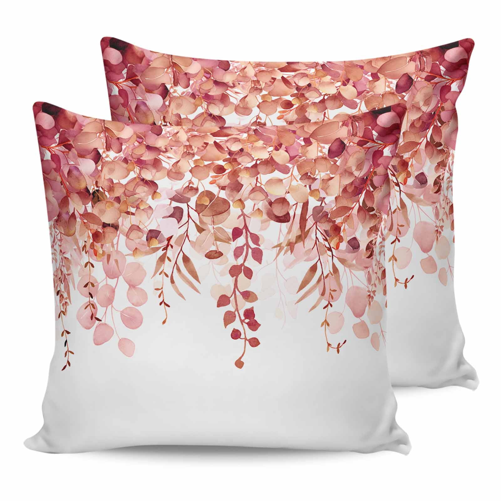 Outdoor Waterproof Throw Pillow Covers Set of 2 Red Eucalyptus ...