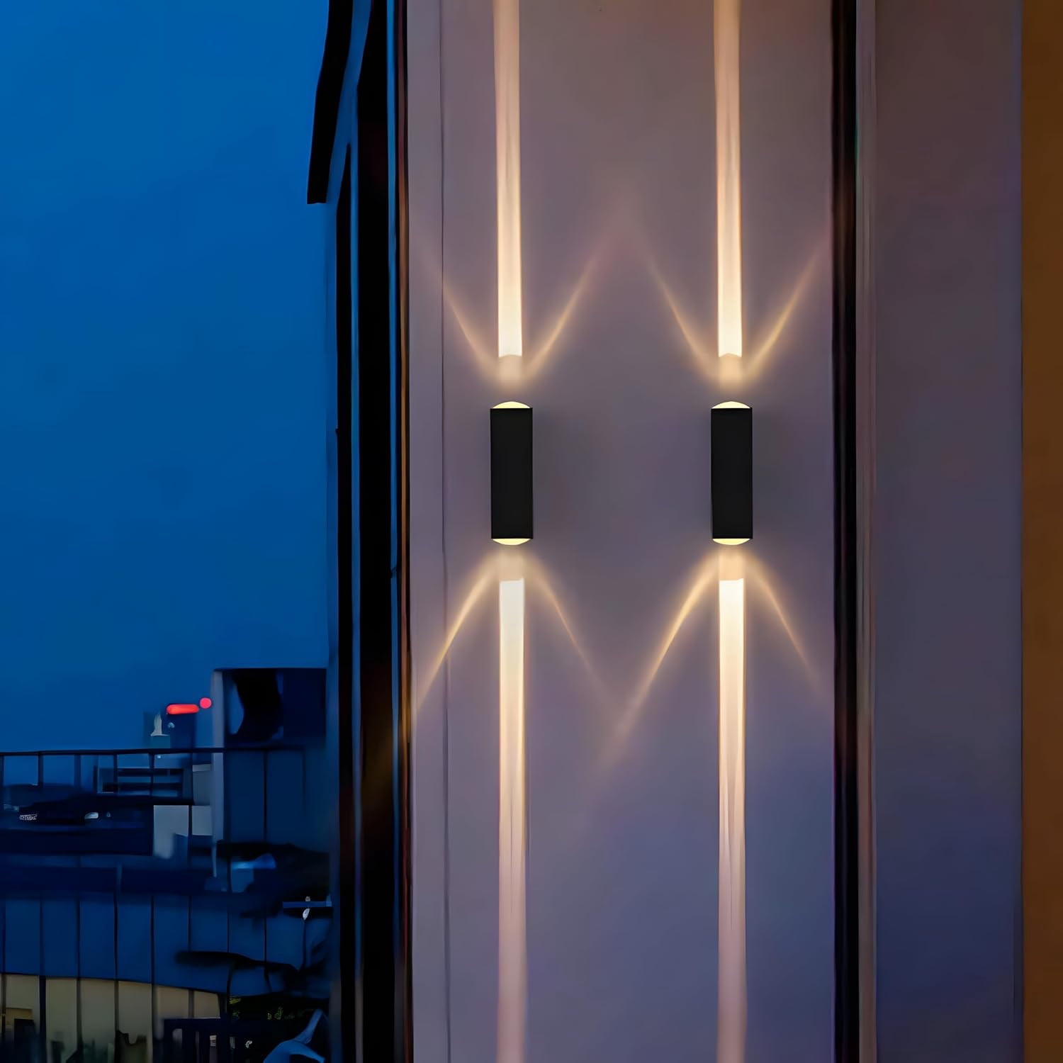 Outdoor Waterproof Wall Sconce Black Aluminum Construction with Dual Up ...