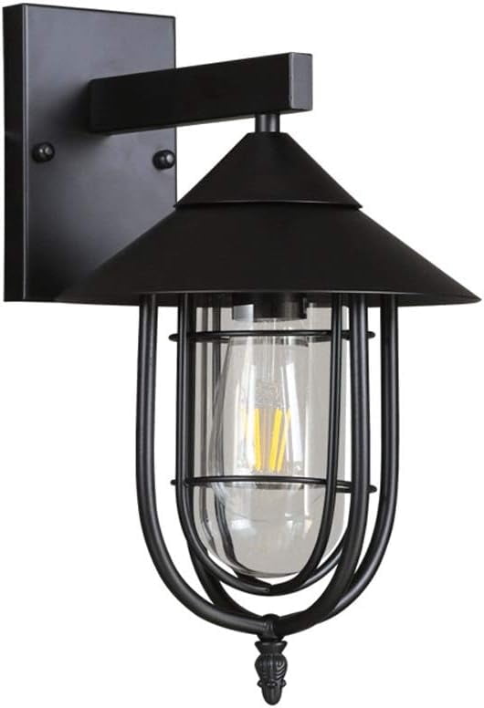 Outdoor Waterproof Wall Sconce Fixture, Black Metal Wall Mount Light ...