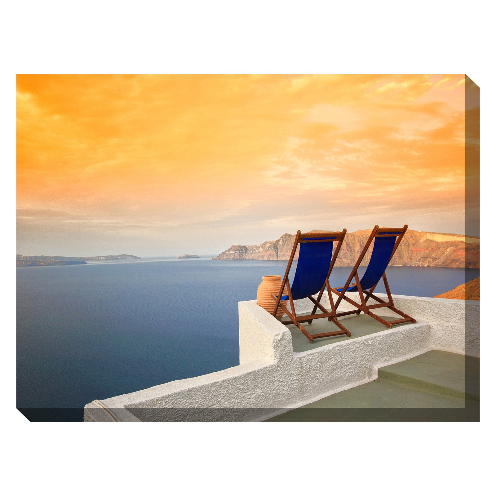 Outdoor Waterproof and Weatherproof Wall Canvas Art, AEGEAN SUNSET ...