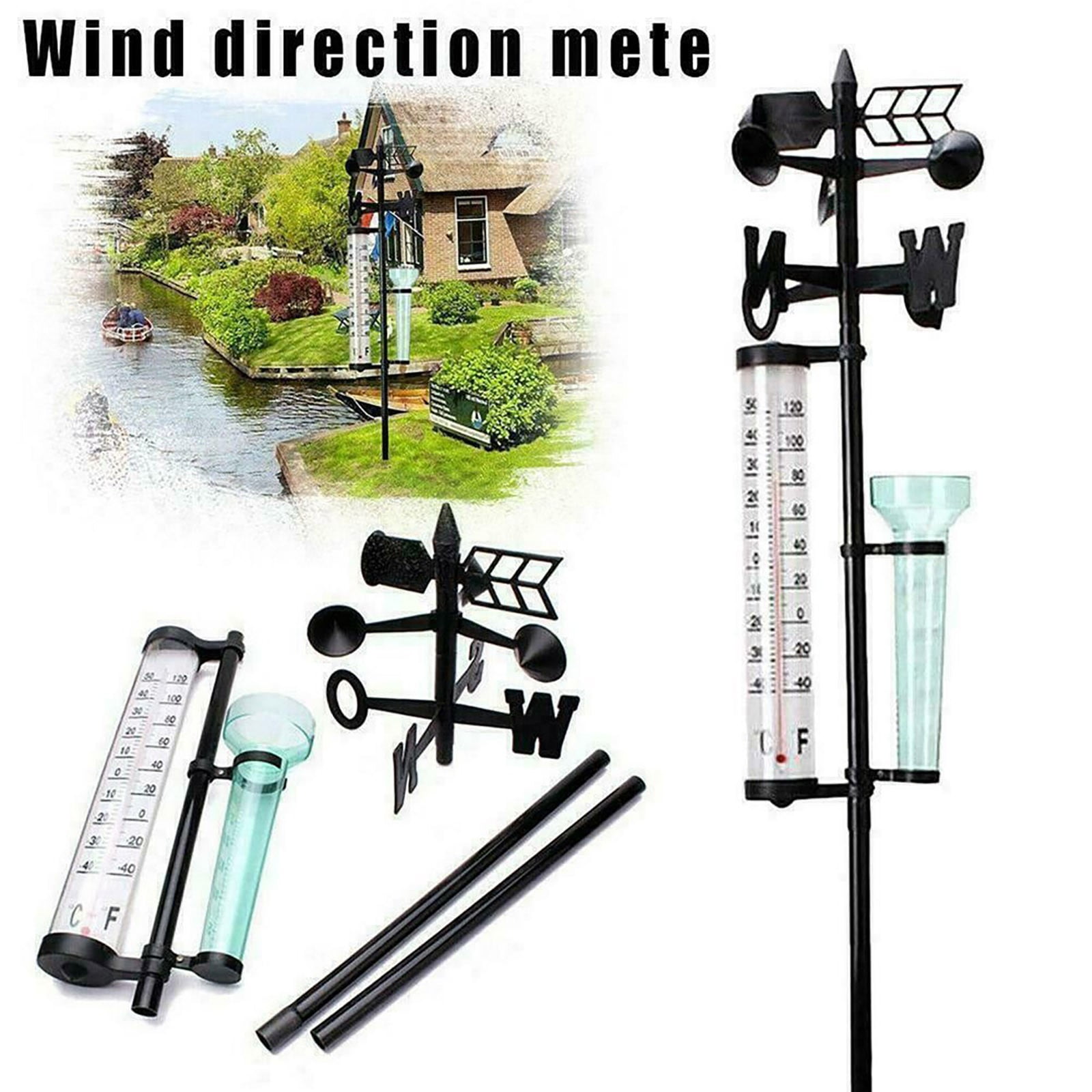 Outdoor Weather Station, Weather Sensor, Solar Powered, Durable Plastic ...