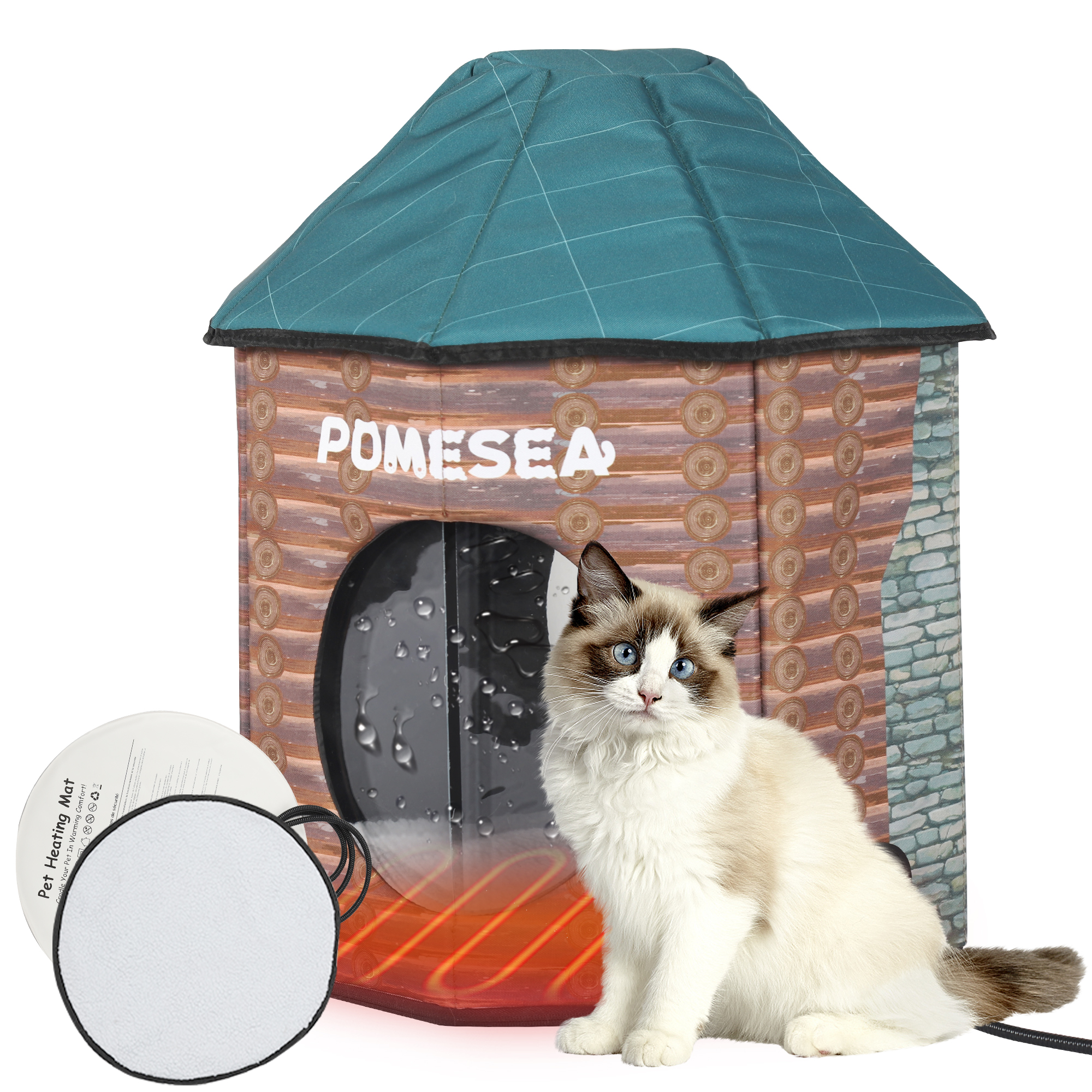 K&H Pet Products Two-Story Outdoor Kitty House with Dining Room Heated ...