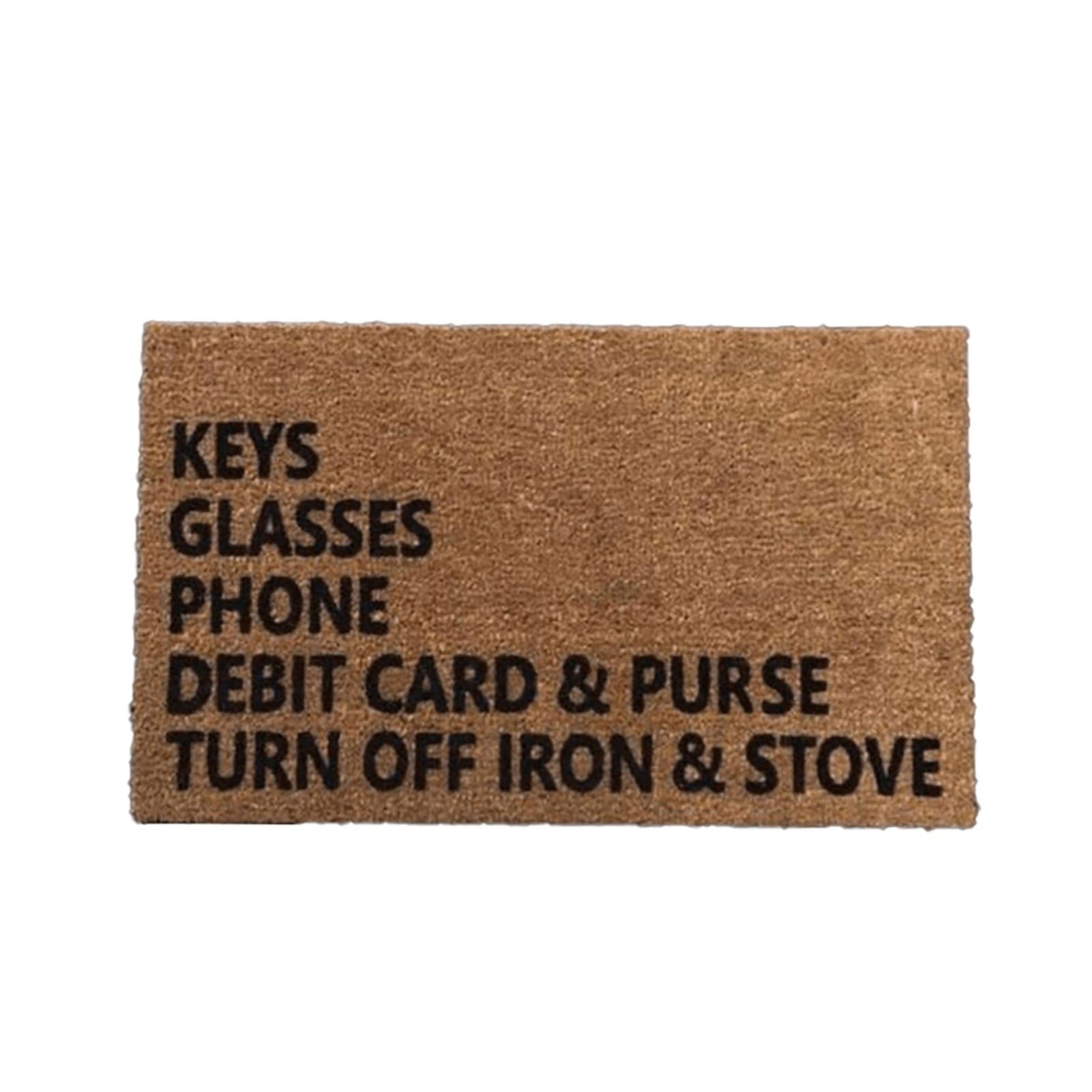 Outdoor Welcome Mat Fun Slogan Doormat Keys Glasses Phone Debit Card ...
