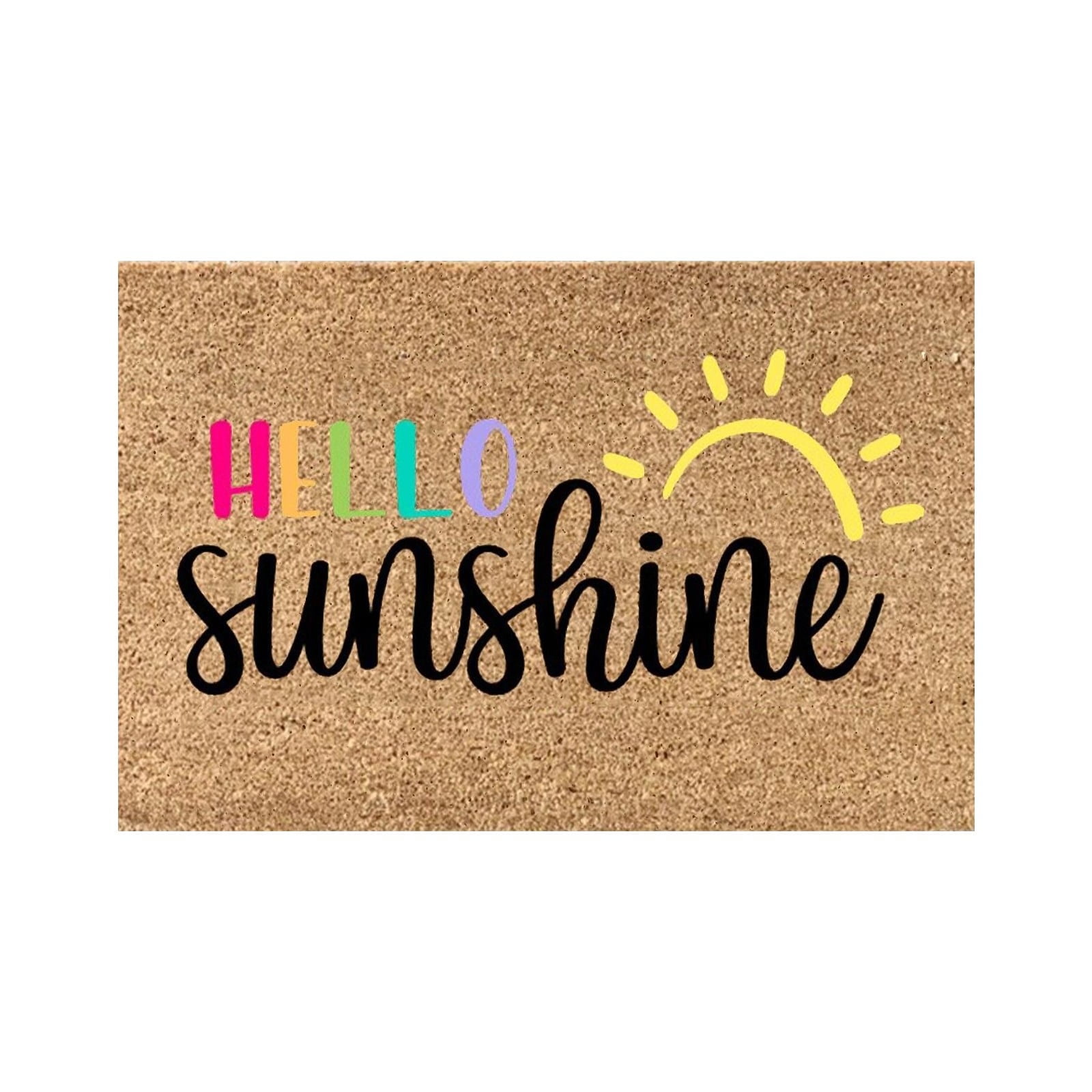 Outdoor Welcome Mat Summer Theme Doormat Hello Sunshine Outdoor Mats ...
