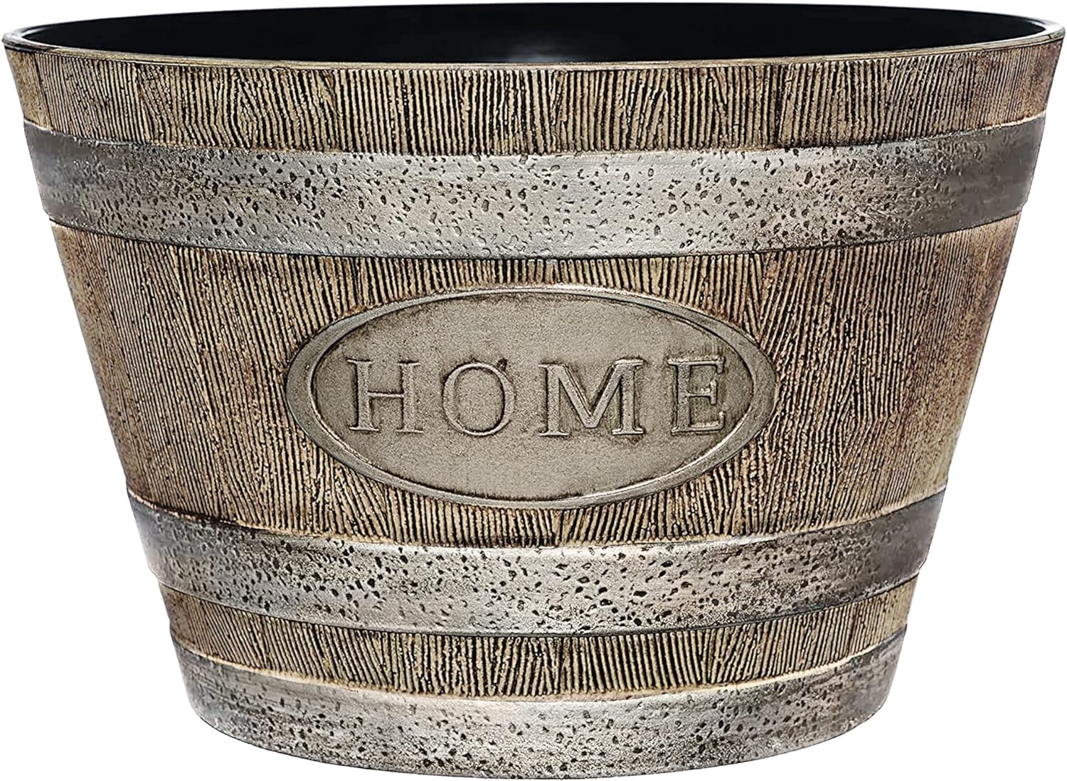 Outdoor Whiskey Resin Flower Barrel Planter, Oak Brown, 15" - Walmart.com