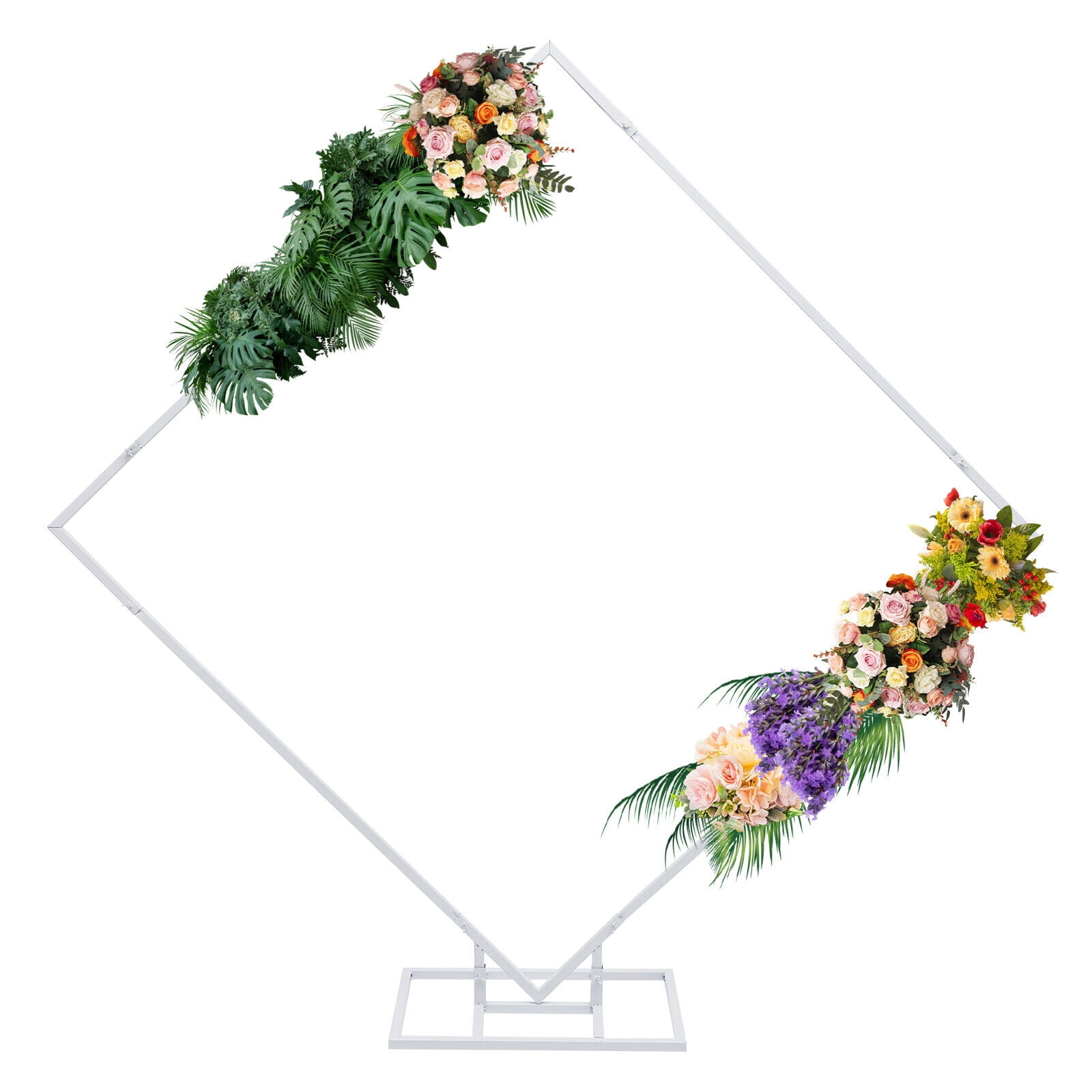 Outdoor White 6.6ft Metal Stand Square Party Shelf Venue Decor Balloon ...
