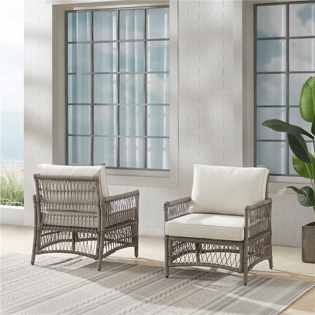 Outdoor Wicker Armchair Set, Creme - 2 Piece - Walmart.com