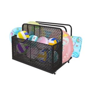 Outdoor Wicker Patio Poolside Float Storage,Rattan Rolling Pool Float ...