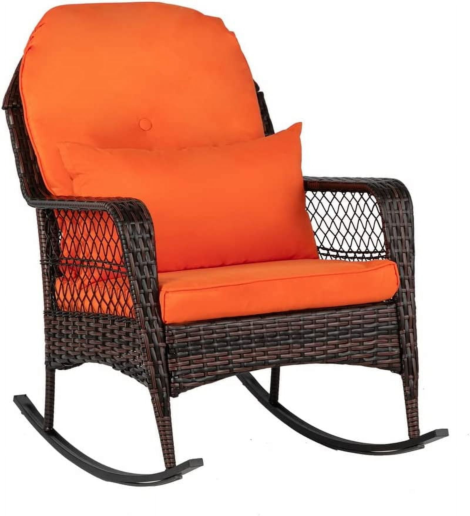 Outdoor Wicker Rocking Chair, All Weather Resin Rattan Wicker Rocking ...