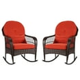 LVUYOYO, Outdoor Wicker Rocking Chair, Set of 2, Cushions - Walmart.com