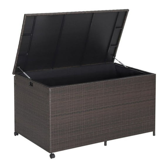 Outdoor Wicker Storage Box with Zippered Liner - 133 Gallon Patio Deck ...