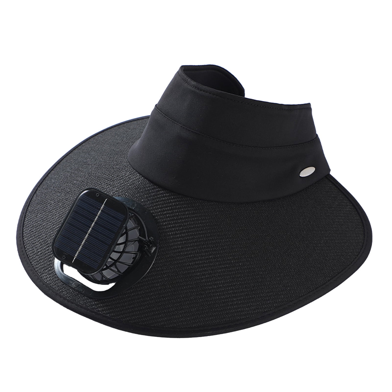 Outdoor Wide Brim Sun Hat, Fan Visor Hat for Woman, Solar Powered - USB ...