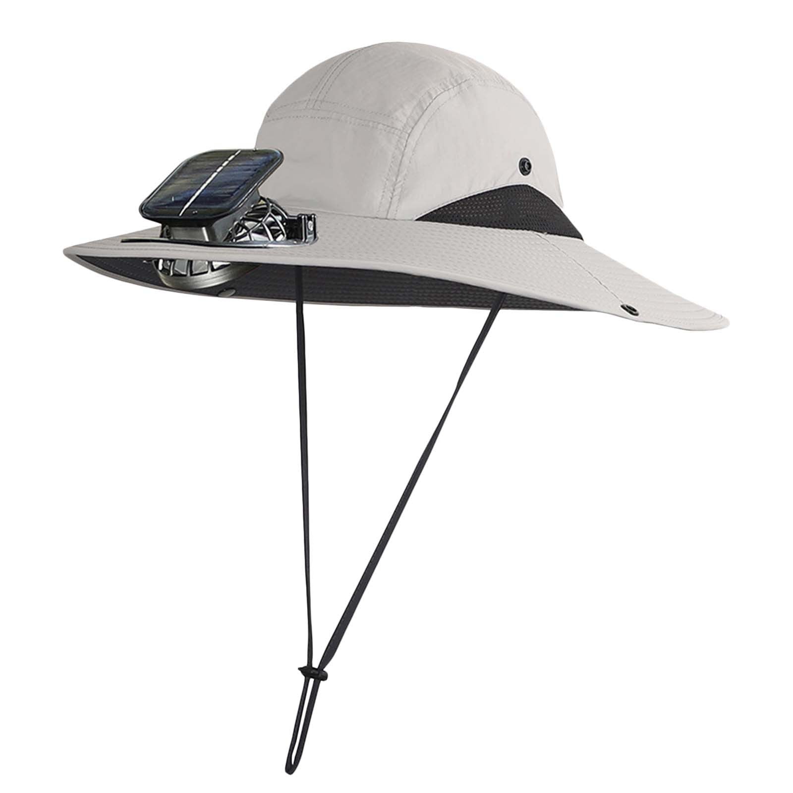 Outdoor Wide Brim Sun Hat With Solar Fan Wide Brim Solar Fan Outdoor ...