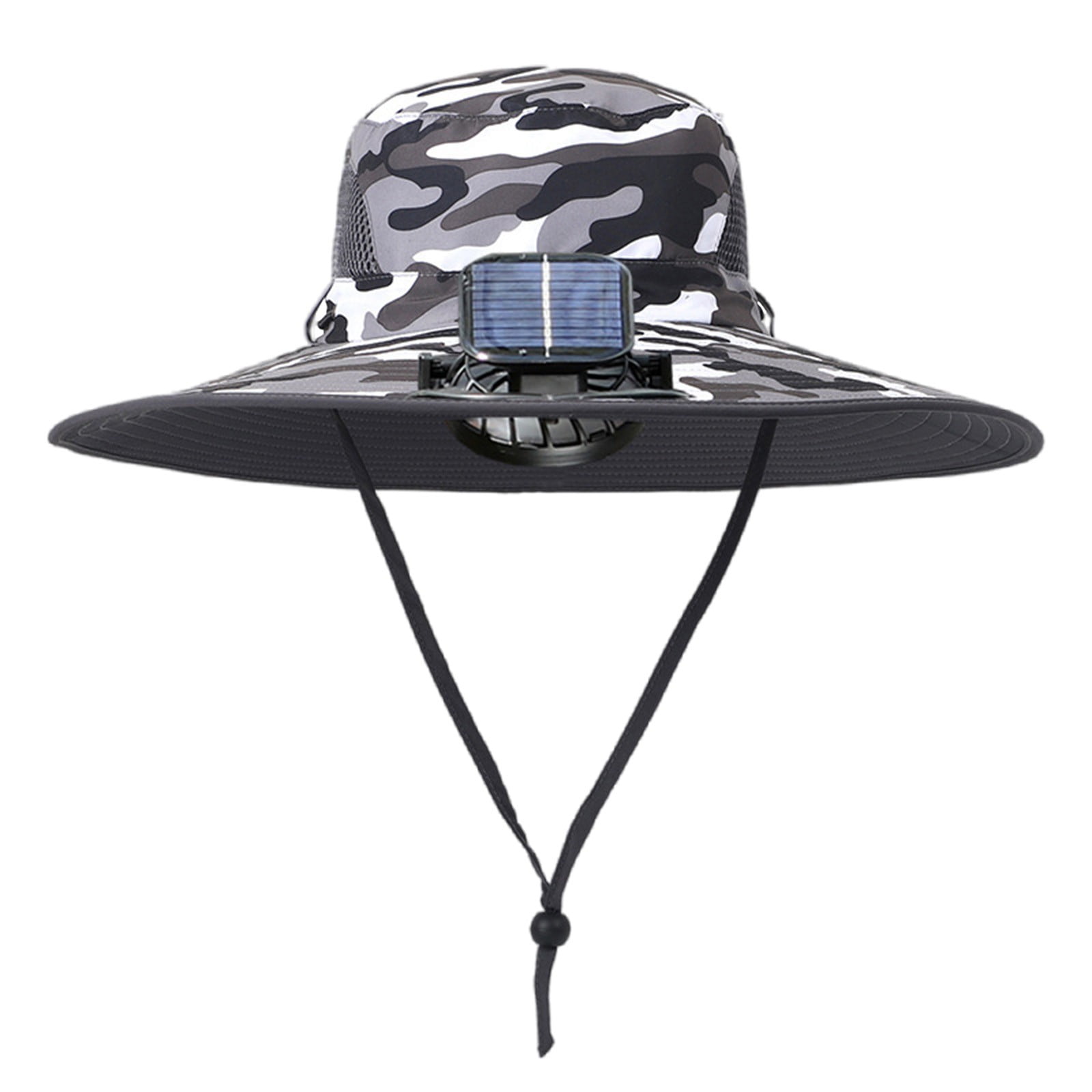 Outdoor Wide Brim Sun Hat Wide Brim Solar Fan Outdoor Fishing Men Women ...