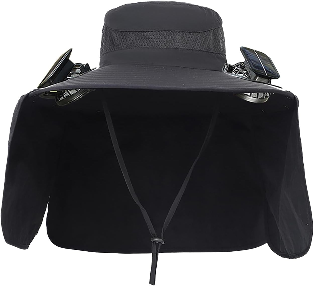 Outdoor Wide Brim Sun Hat with 2 Solar Fan - 2025 Sun Bucket Hat for ...
