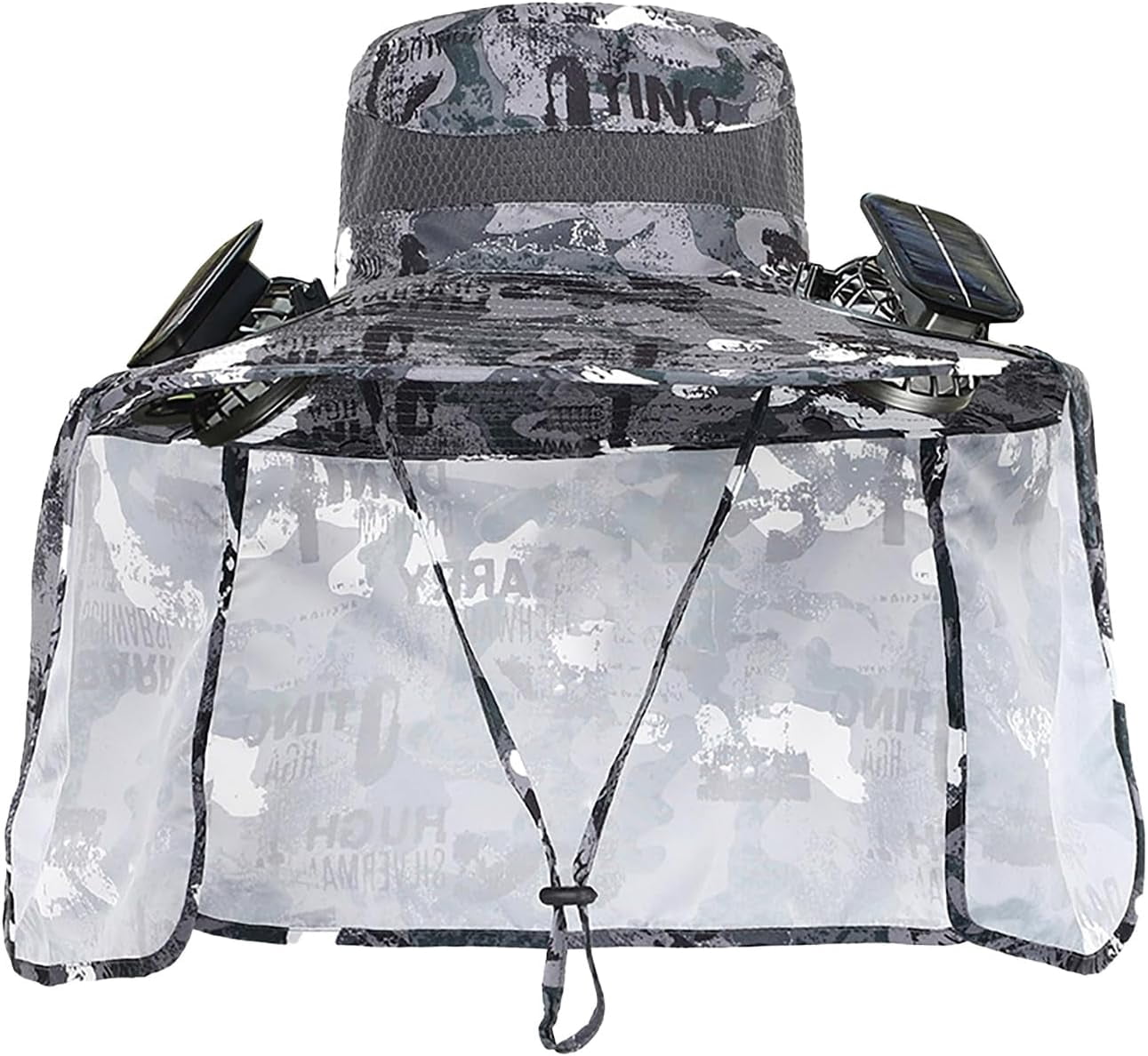Outdoor Wide Brim Sun Hat with 2 Solar Fan - 2025 Sun Bucket Hat for ...