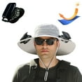 Outdoor Wide Brim Sun Hat with Solar Fan, Solar & USB Charging, UPF 50 ...