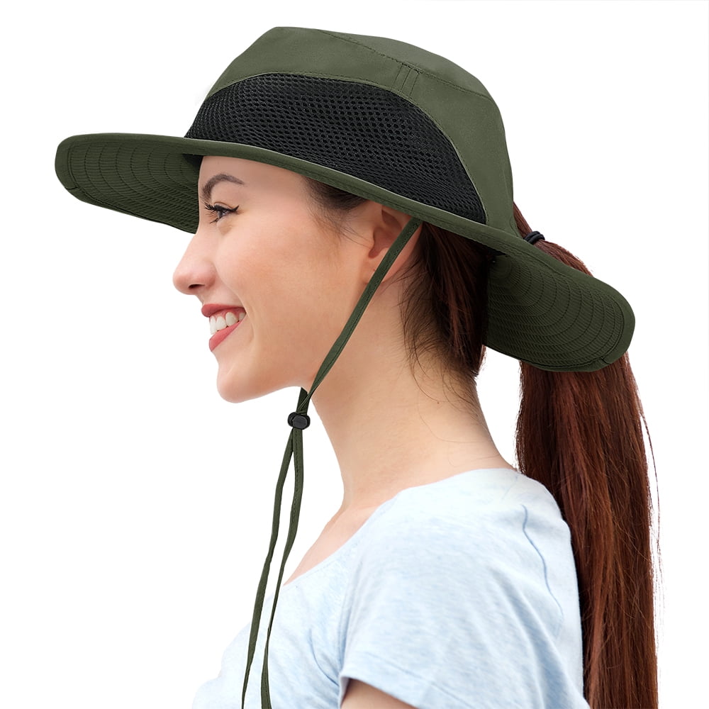 Outdoor Wide Brim Sun Hats Blocking UV Protection Cap UPF 50+ Foldable ...