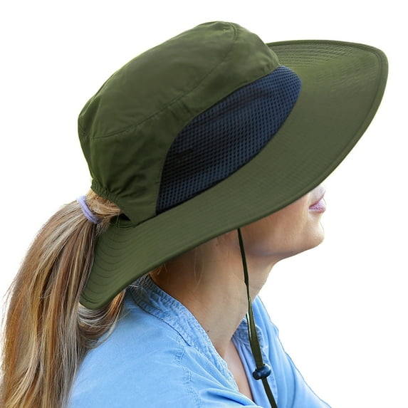 Outdoor Wide Brim Sun Hats Blocking UV Protection Cap UPF 50+ Foldable ...