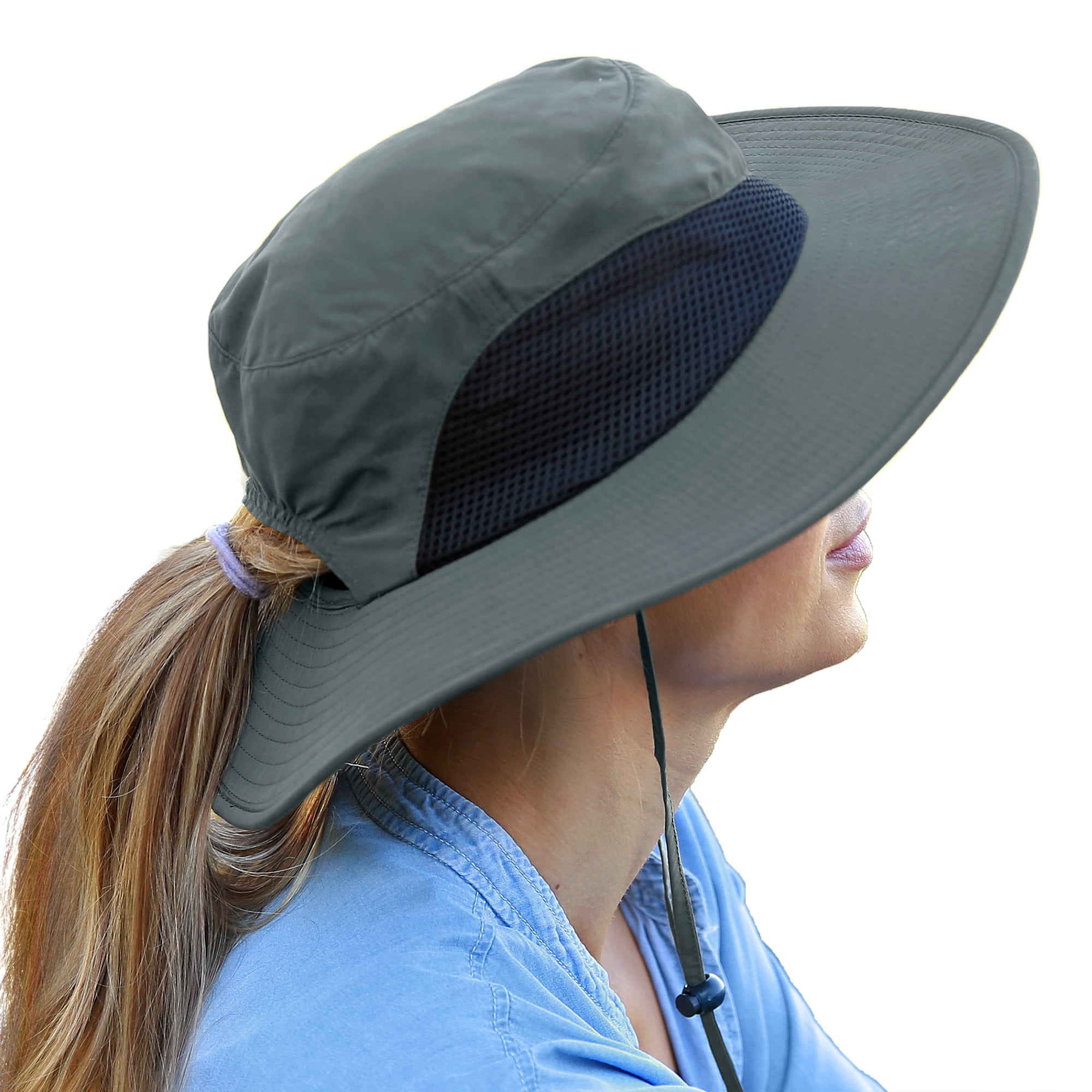 Outdoor Wide Brim Sun Hats Blocking UV Protection Cap UPF 50+ Foldable ...
