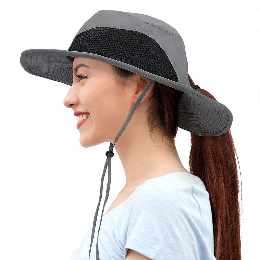 Outdoor Wide Brim Sun Hats Blocking UV Protection Cap UPF 50+ Foldable ...