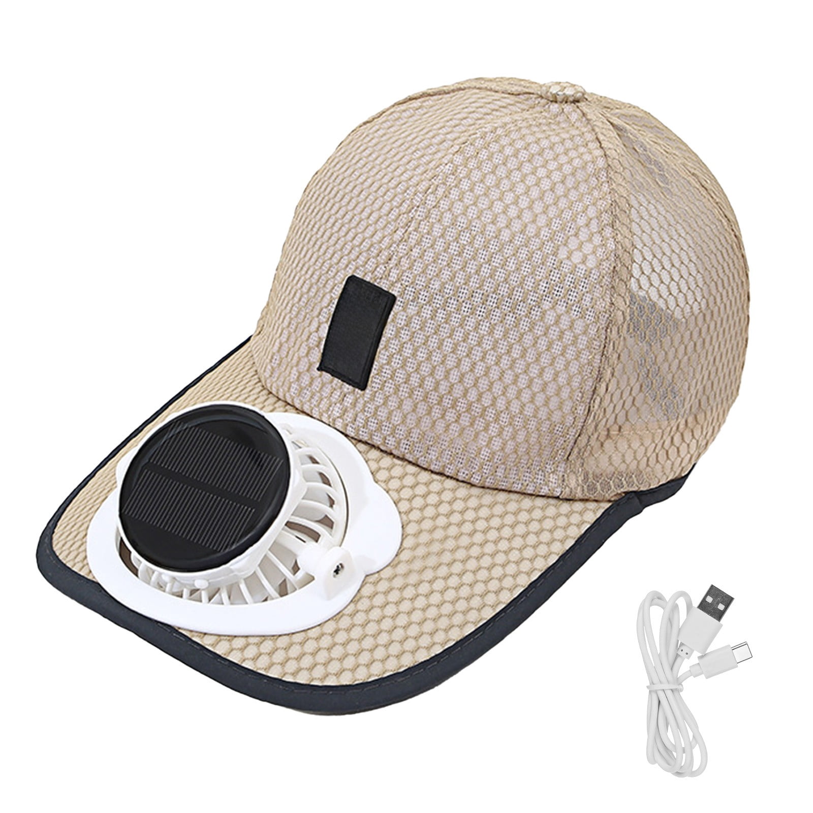 Outdoor Wide-Brimmed Sun Hat With Solar Fan,Baseball Cap,Unisex Fishing ...
