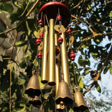 DecMode 28" Brass Metal Elephant Windchime with Bells - Walmart.com