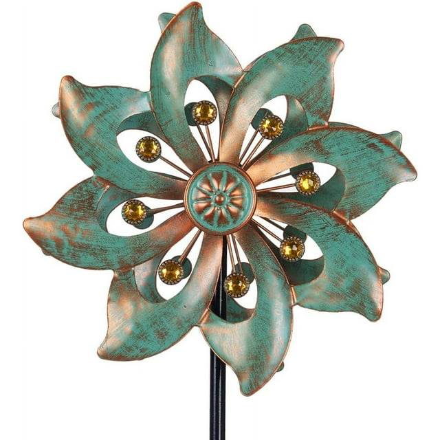 Outdoor Wind Spinner 37 Inch, Metal Garden Wind Sculpture Bronze Wind ...