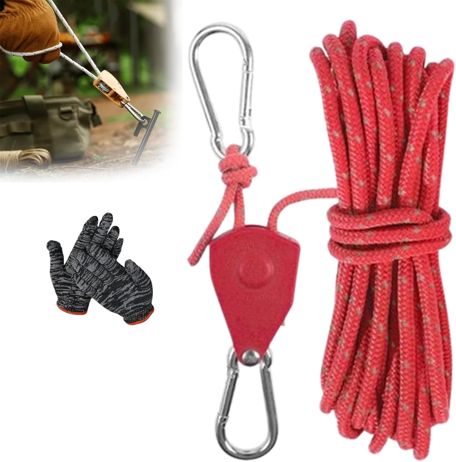 Outdoor Windproof Rope, Heatlyhot Camping Rope, Nylon Rope Retractable ...