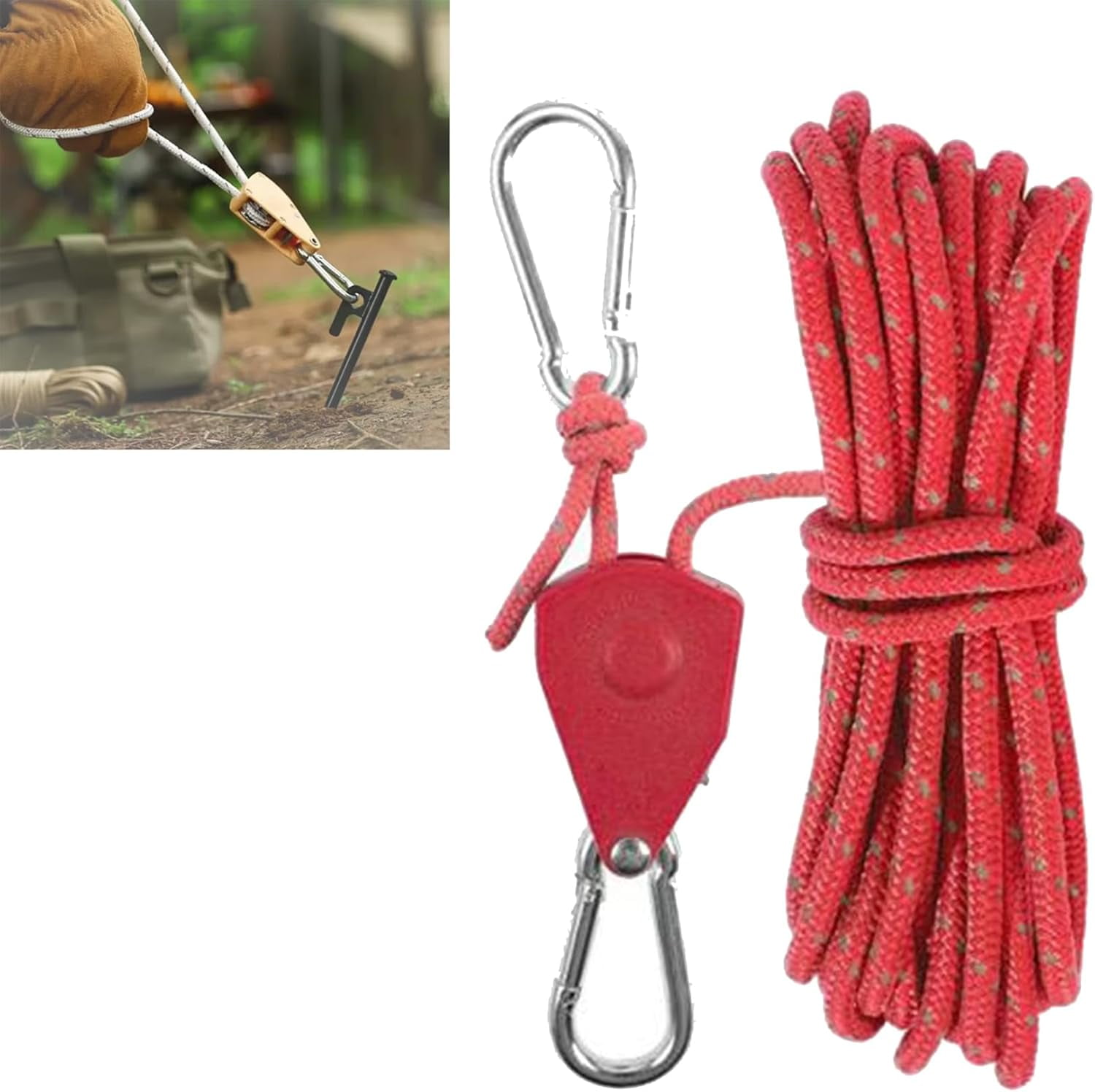 Outdoor Windproof Rope, Portable Adjustable Fix Camping Rope, Heavy ...