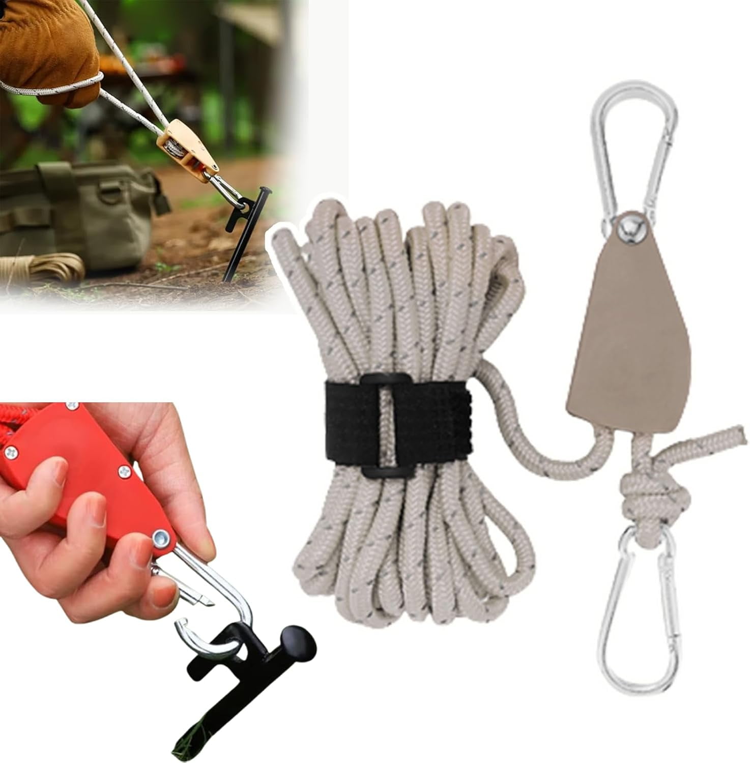 Outdoor Windproof Rope, Portable Adjustable Fix Camping Rope, Portable ...