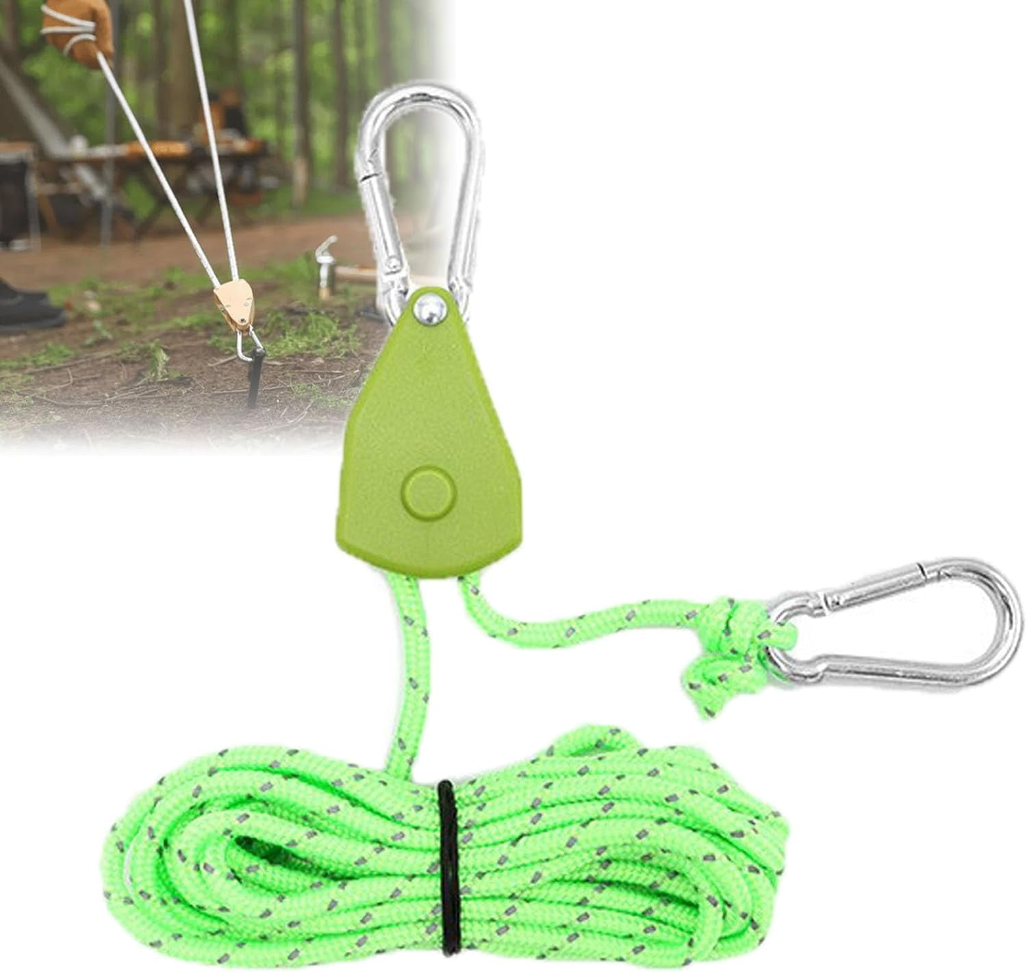 Outdoor Windproof Rope, Portable Fix Camping Rope with Pulley ...