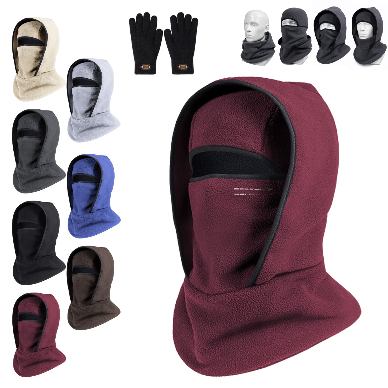 Outdoor Winter Warm Hat Neckband Integrated Cycling Mask, Sports Ski ...