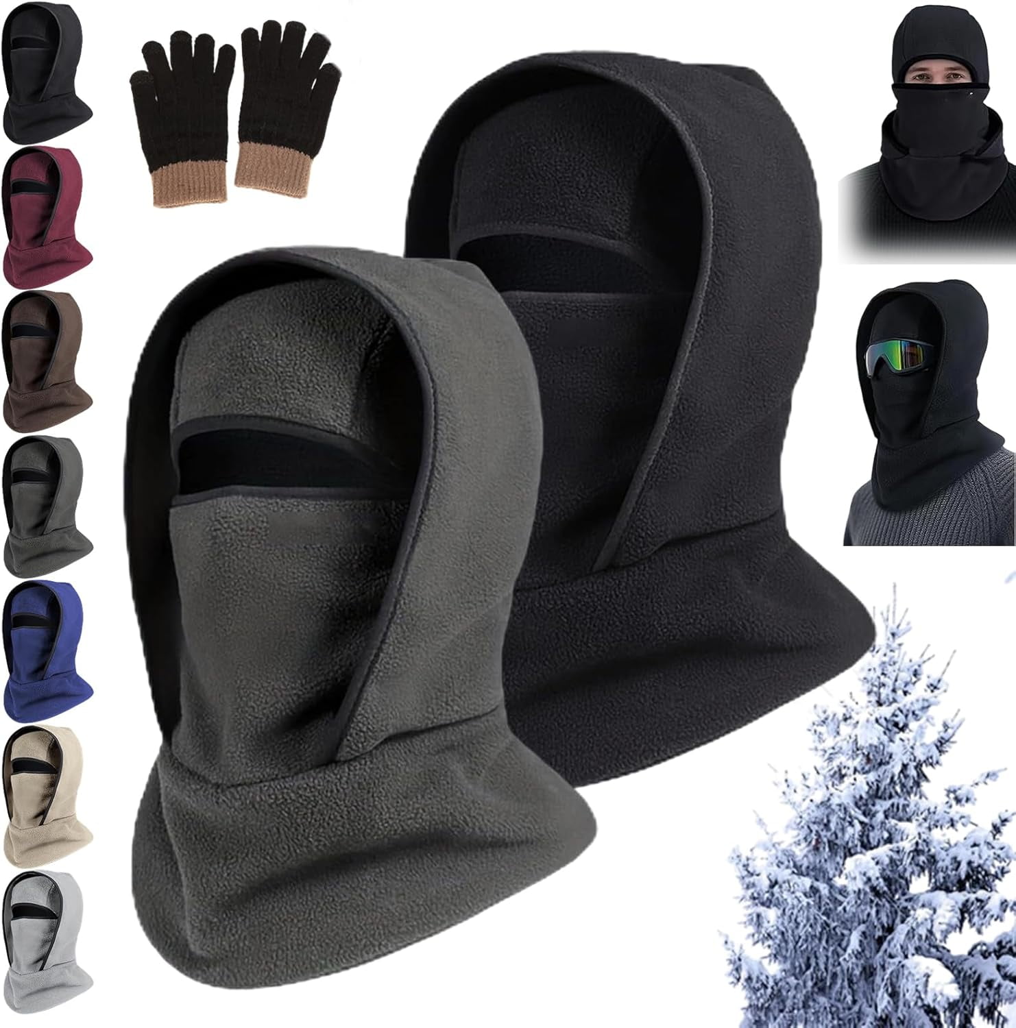 Outdoor Winter Warm Hat Neckband Integrated Cycling Mask Sports Ski ...