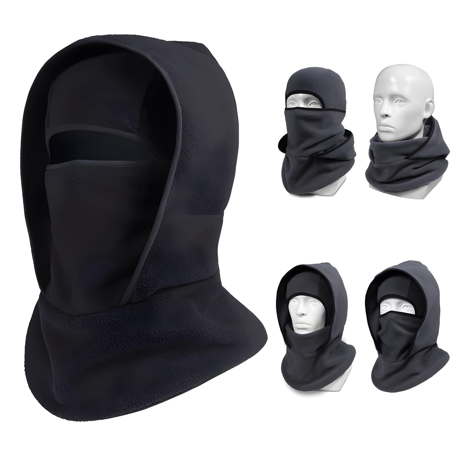 Outdoor Winter Warm Hat, Sports Ski Head Cover, Neckband Integrated ...