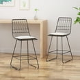 Outdoor Wire Frame Counter Stool Set of 2, Height Bar Seats for Patio ...