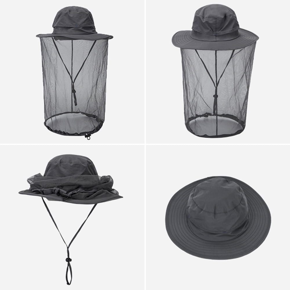 Outdoor Women Men Anti Bug Bee Mosquito Hat Head Net Sun Protection ...