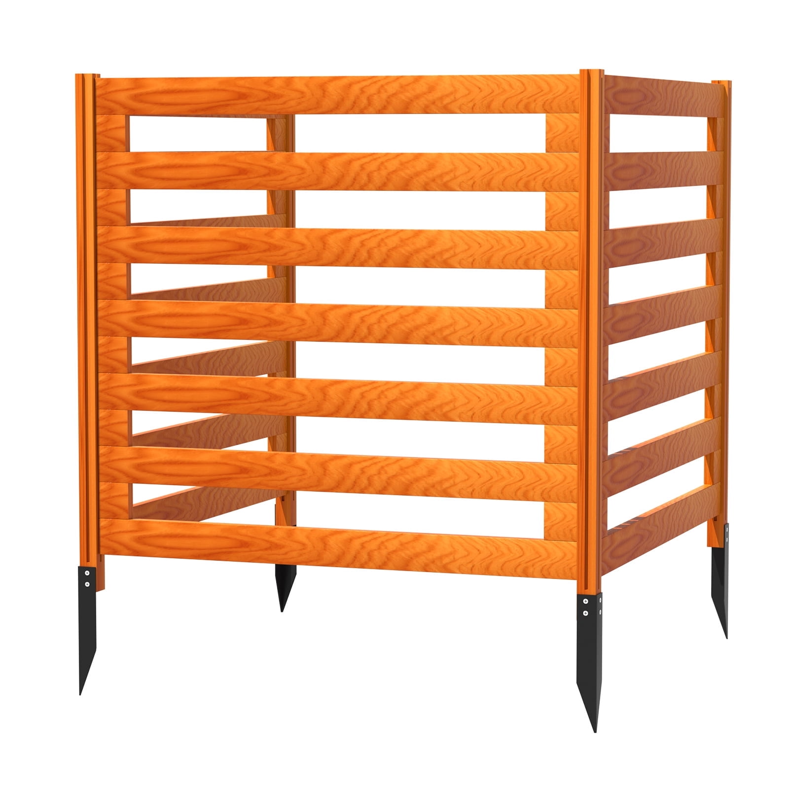 Outdoor Wood Air Conditioner Fence Panels (36", 3 Panels), Wooden Brown ...
