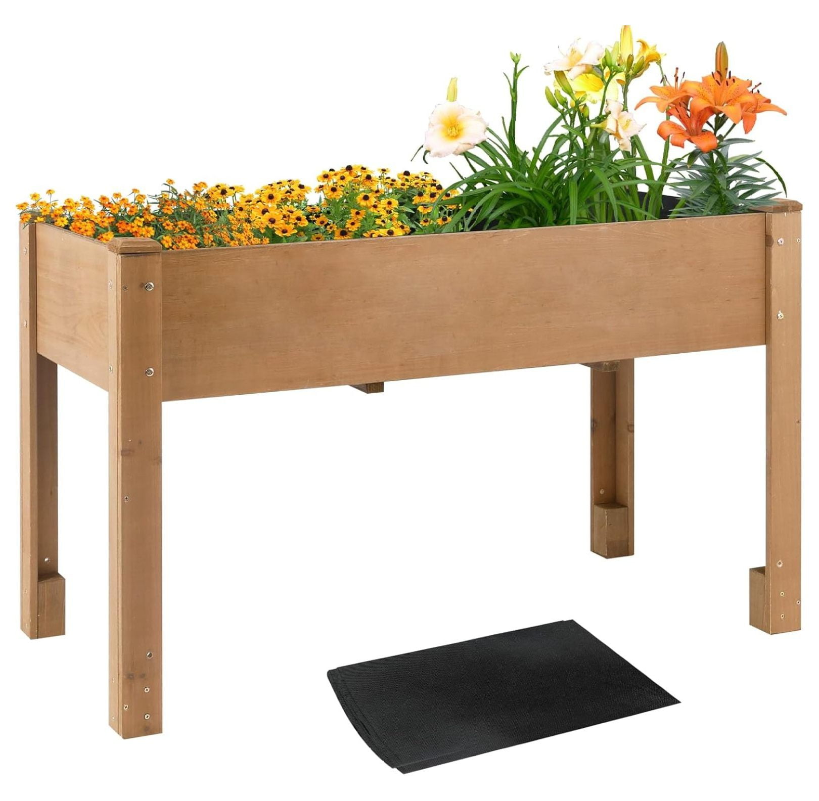 Outdoor Wood Raised Garden Bed- Elevated Planter Box with Legs, Durable ...